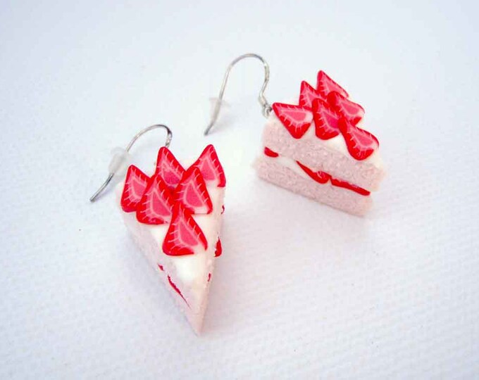Hand Made Miniature Strawberry Cake Earrings Polymer Clay Jewelry ...