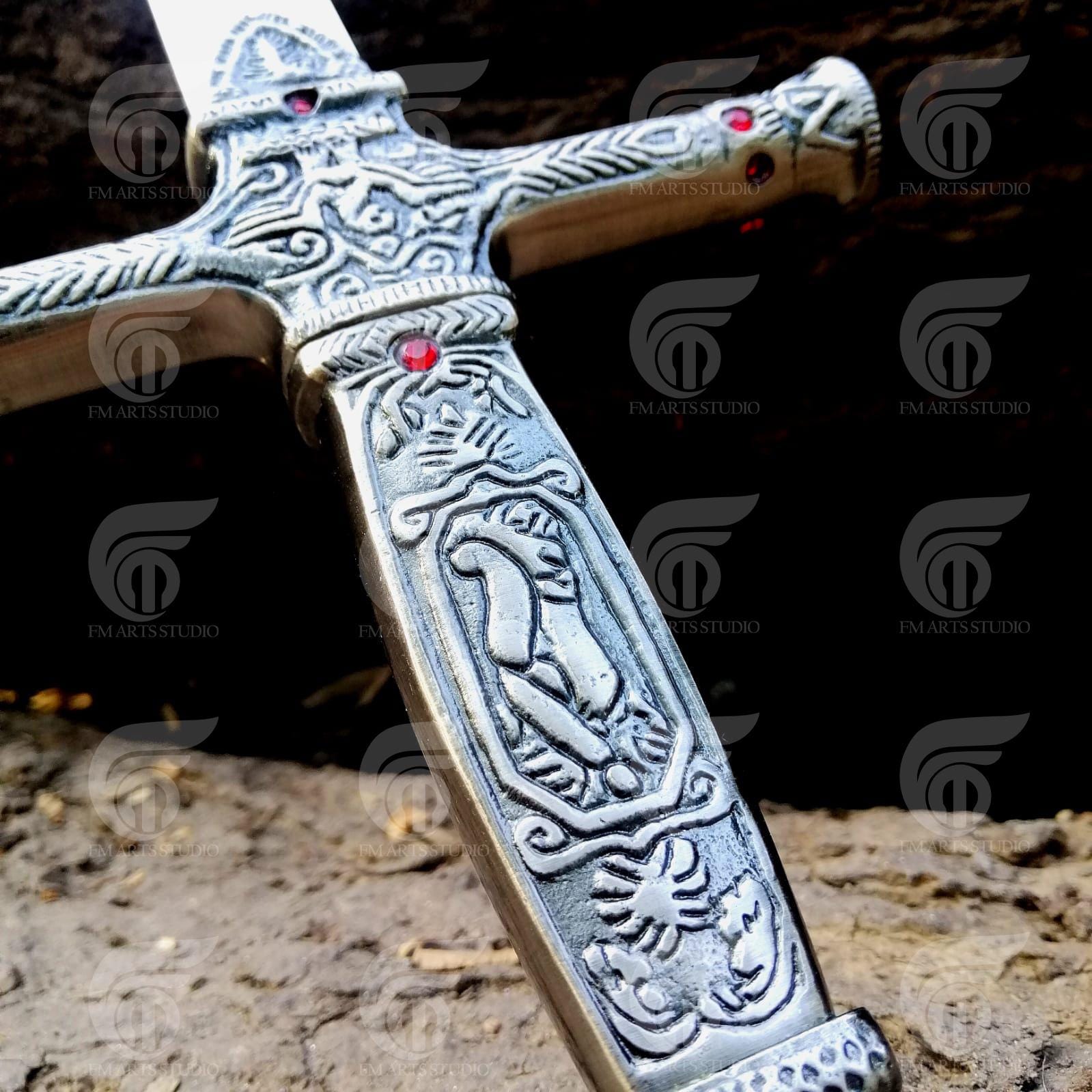 Custom Handmade Harry Potter Sword, Wizard Wand Godric Gryffindor Sword ...
