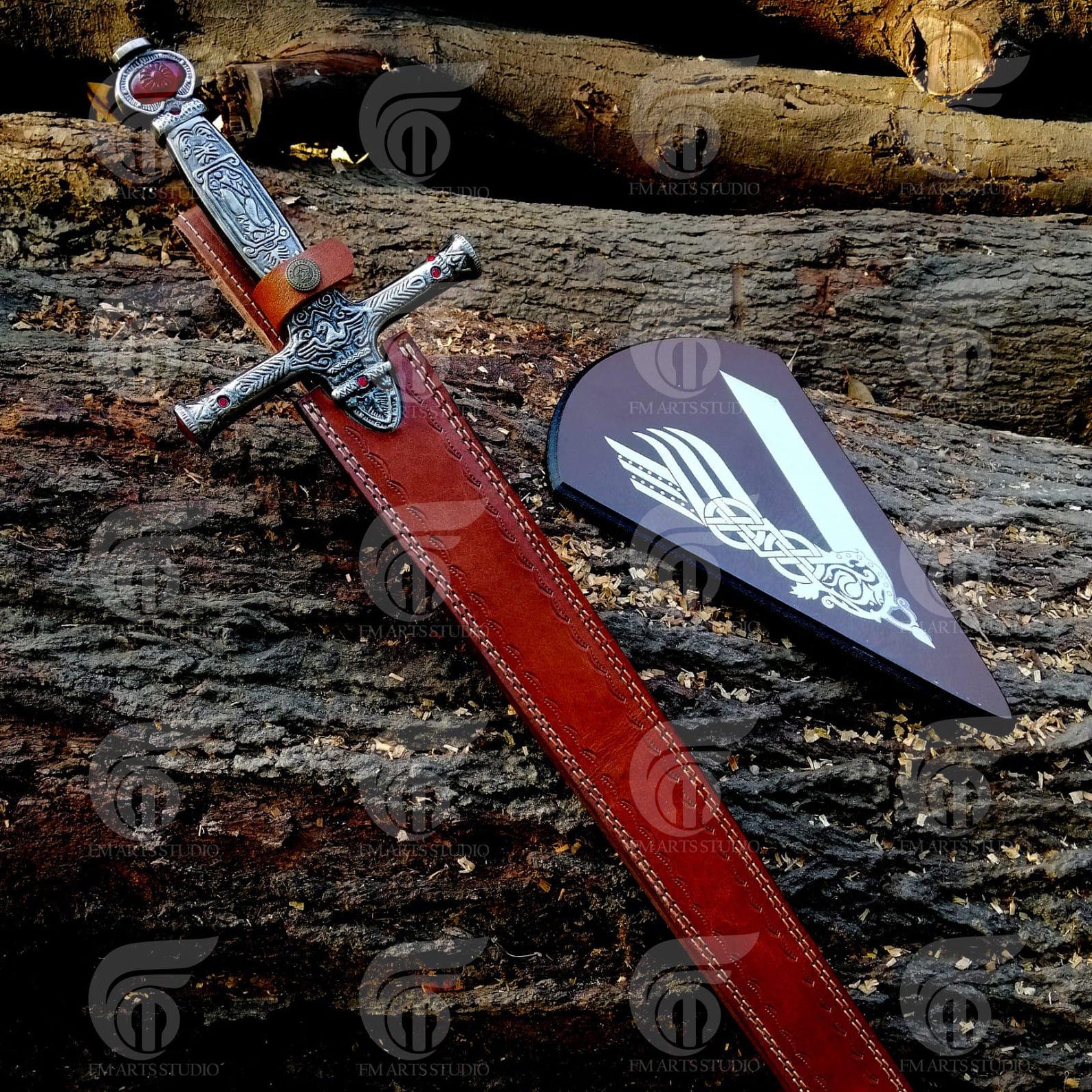 Custom Handmade Harry Potter Sword, Wizard Wand Godric Gryffindor Sword ...