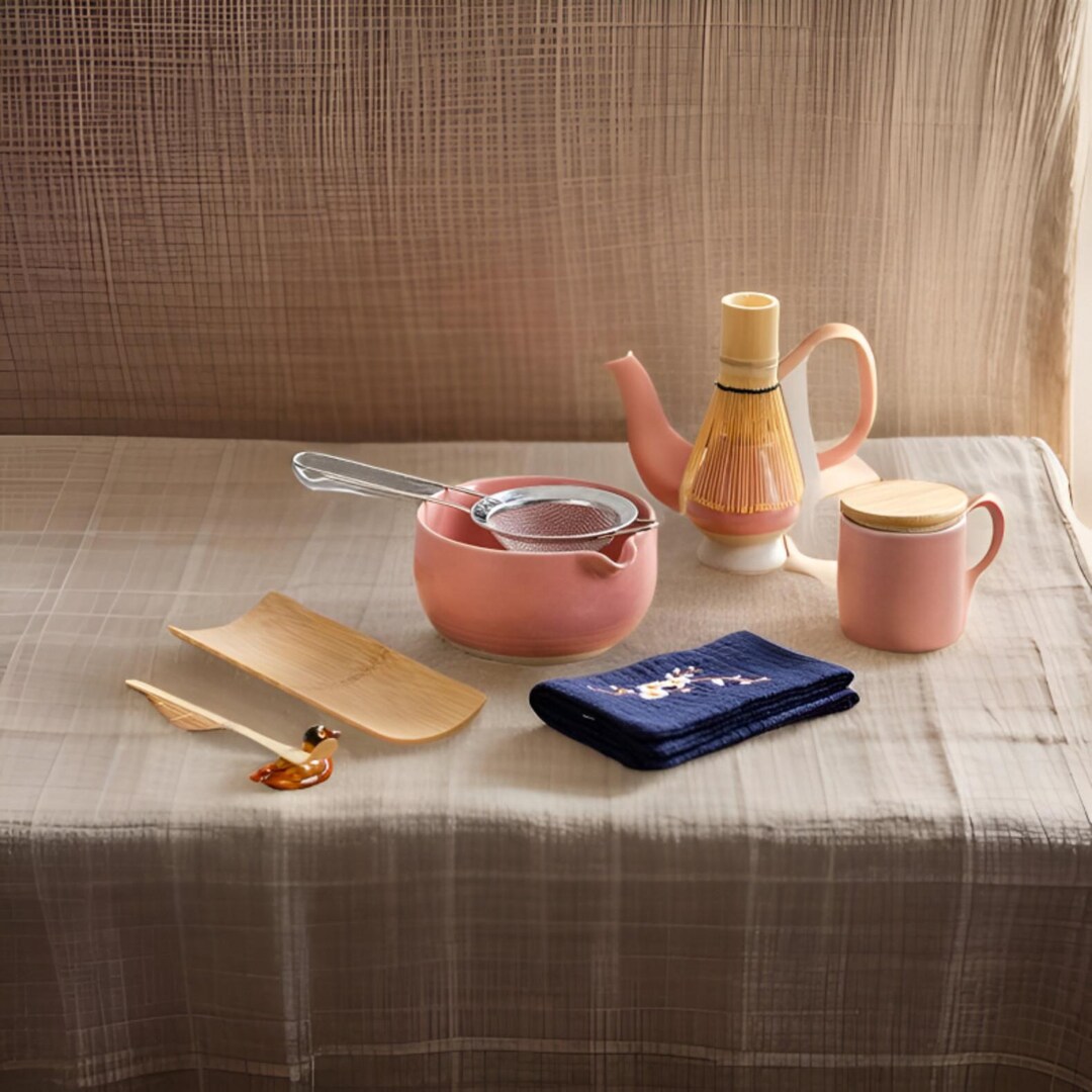 Pink Matcha Full Set, Hand Painted Matcha Set, Unique Matcha Set, Cute ...