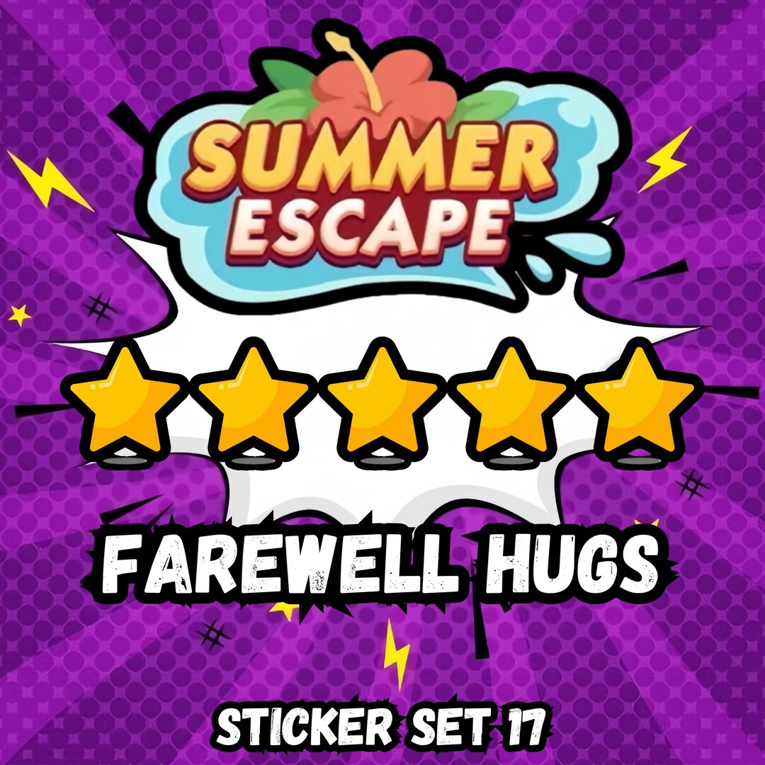 FAREWELL HUGS - Sticker 5 Star - Set 17 - M0n0p0ly_go - Etsy