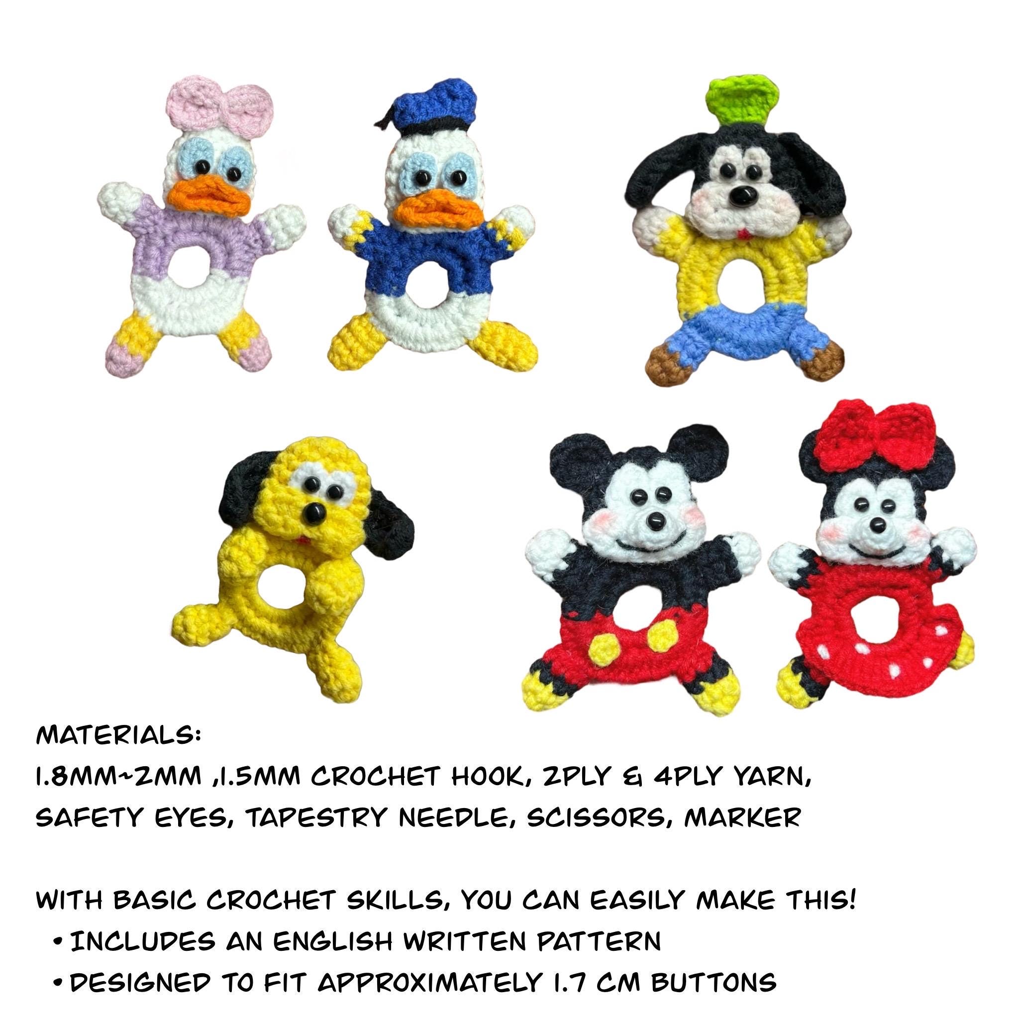 Character Button Covers Crochet Pattern - Etsy