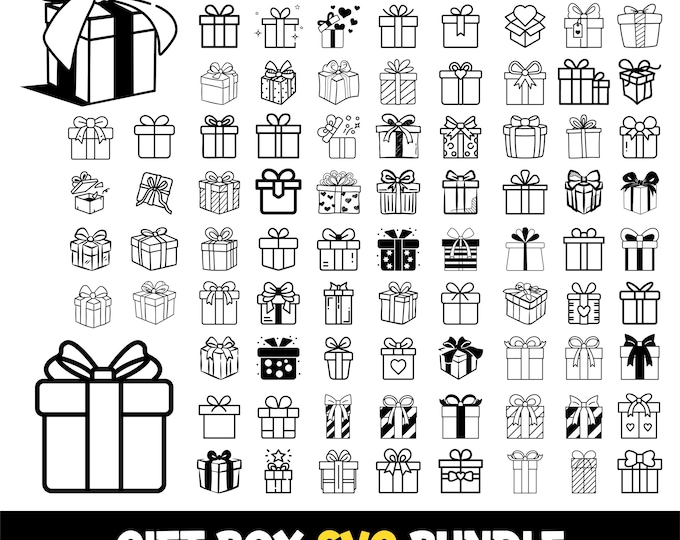 100 Luxury Gift Box Set Cliparts, Planner Clipart, Scrapbook, Bridal ...