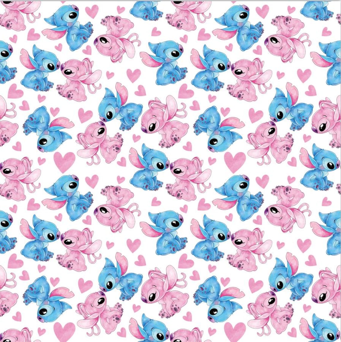 Stitch and Angel Fabric Blue Koala Fabric Lilo and Stitch Fabric ...