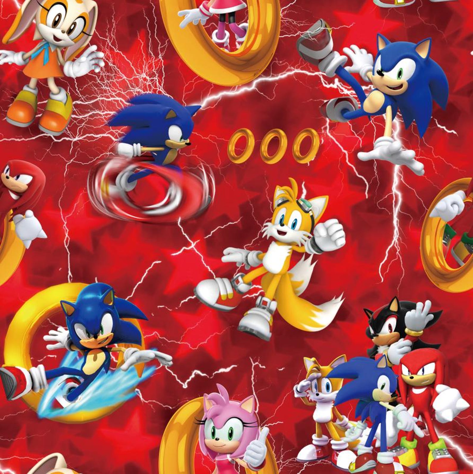 Sonic the Hedgehog Fabric Cotton Fabric Classic Game Video Game Fabric ...