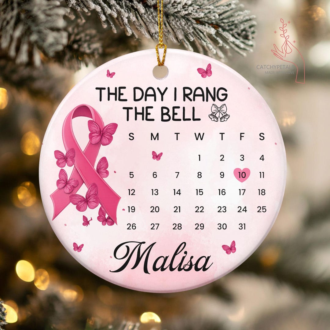 Personalized Breast Cancer Ornament, End of Chemo Gift, Cancer Survivor ...
