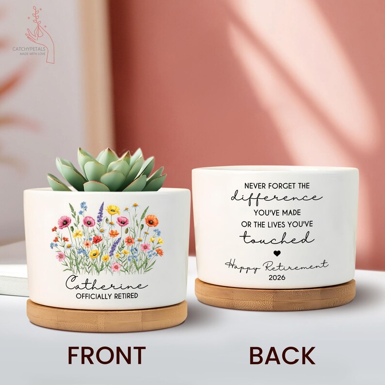 Retirement Plant Pot, Retirement Gifts for Women, Retired Coworker Gift ...