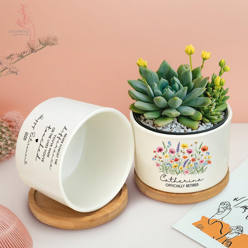Retirement Plant Pot, Retirement Gifts for Women, Retired Coworker Gift ...