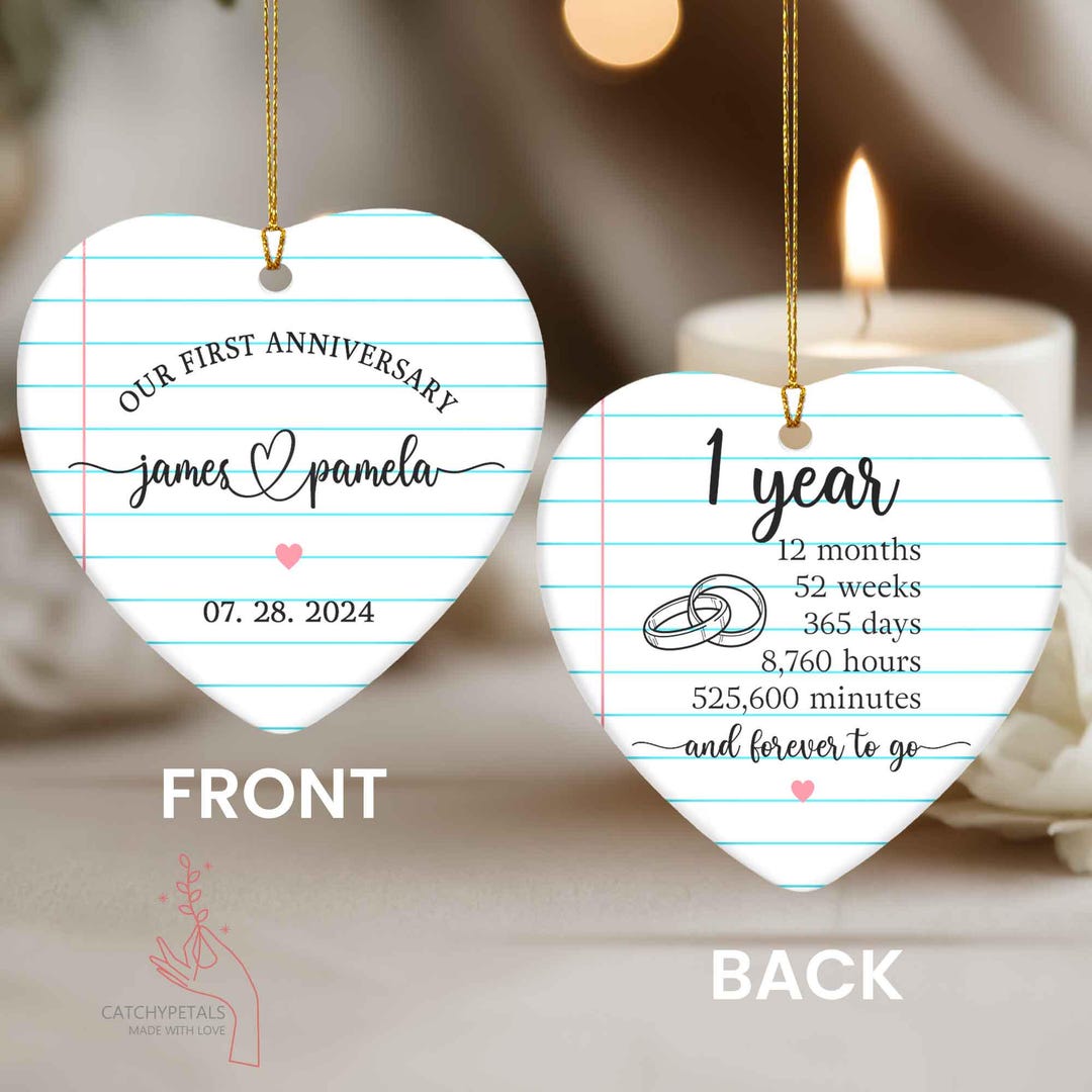 Paper Traditional 1st Wedding Anniversary Gift Ornament, First ...