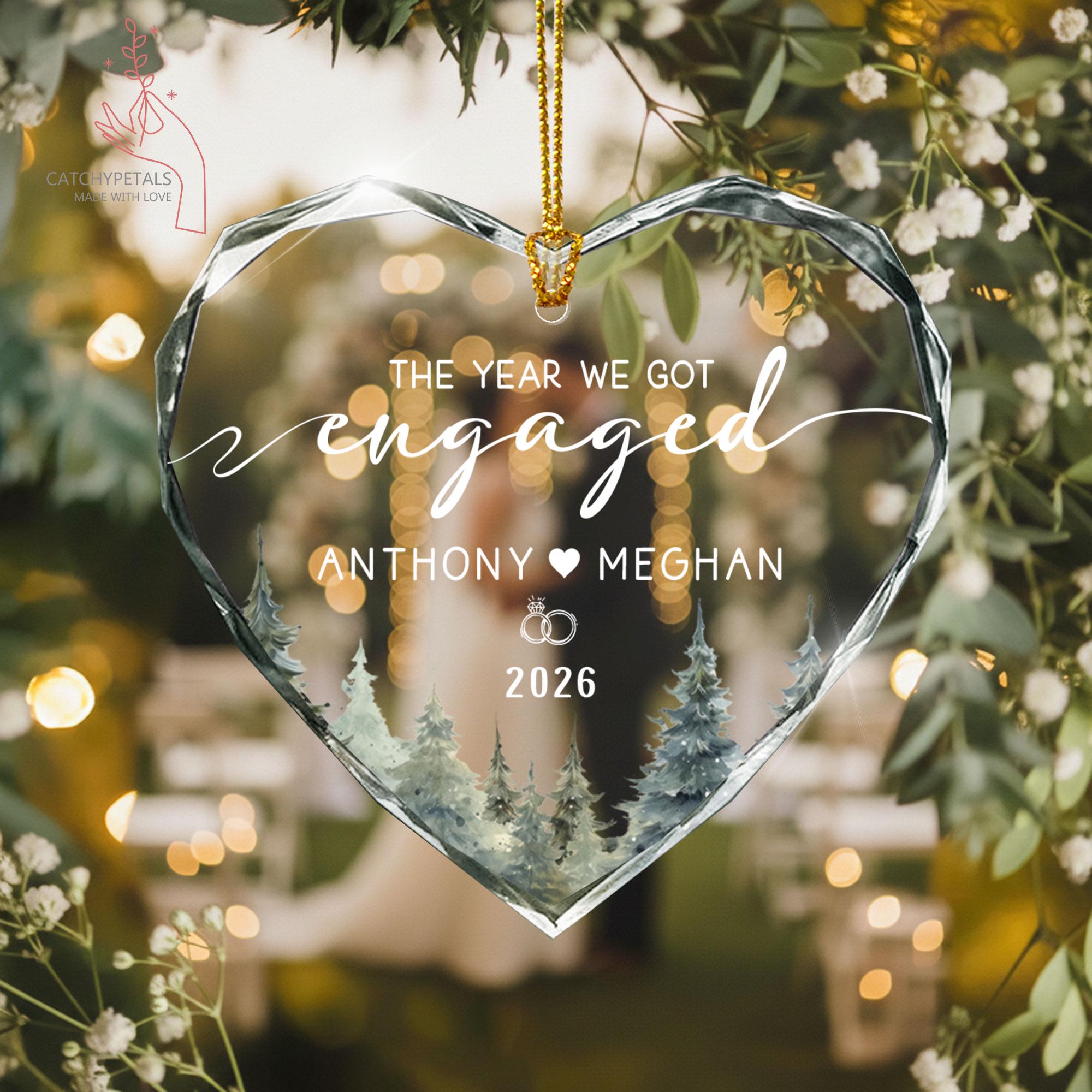The Year We Got Engaged Ornament, Engaged Christmas Ornament, Custom ...