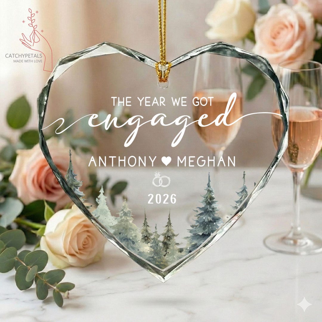 The Year We Got Engaged Ornament, Engaged Christmas Ornament, Custom ...