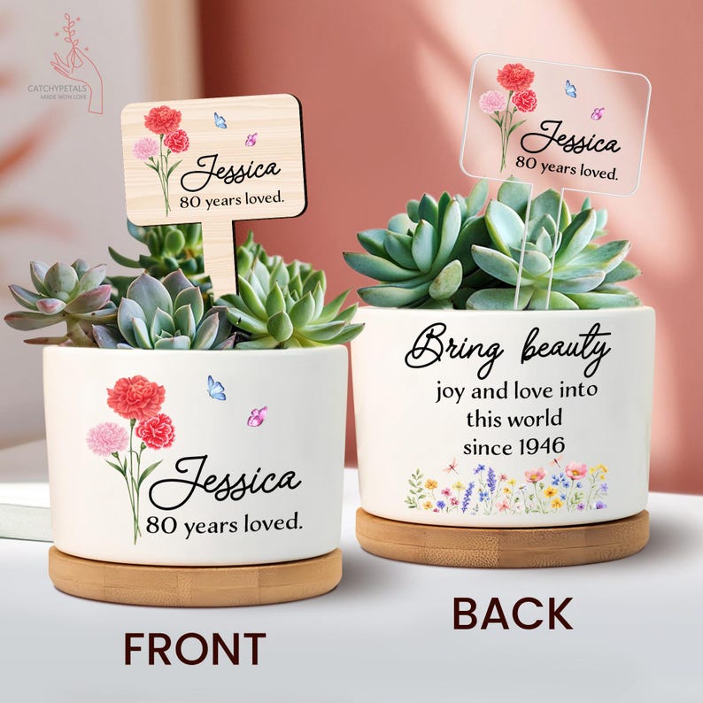 Custom 80th Birthday Plant Pot Gift, 80th Birthday Gifts, Happy 80th ...