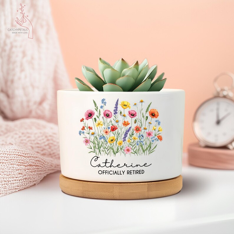 Retirement Plant Pot, Retirement Gifts for Women, Retired Coworker Gift ...