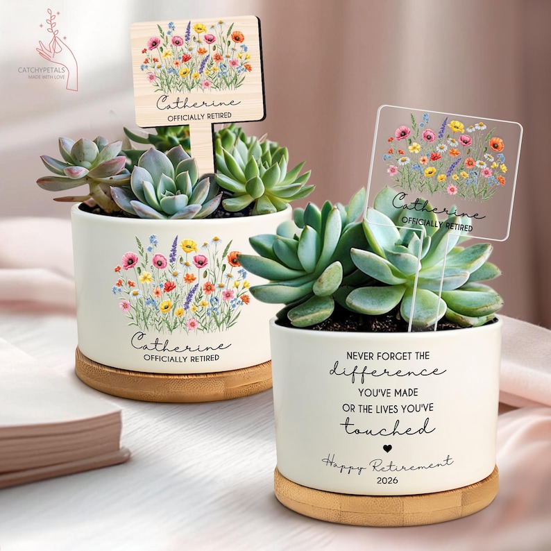 Retirement Plant Pot, Retirement Gifts for Women, Retired Coworker Gift ...
