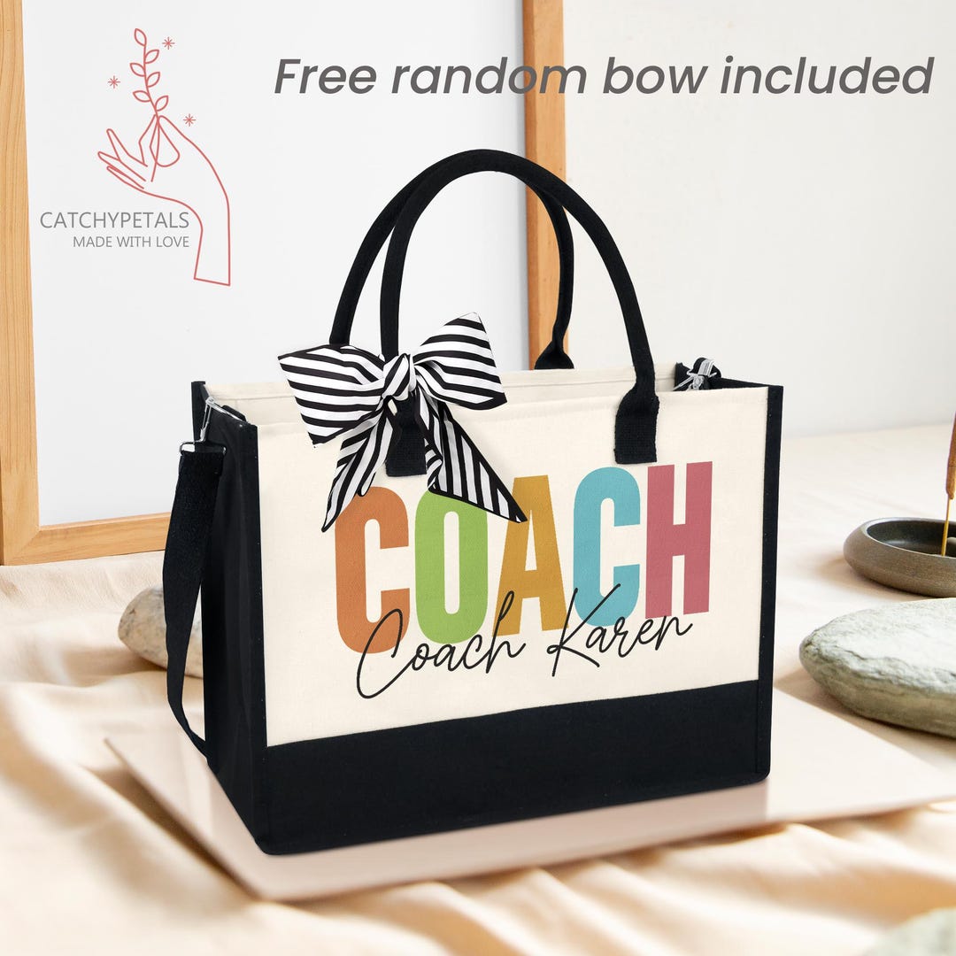 Personalized Coach Tote Bag, Appreciation Gift for Coach, Custom Coach ...