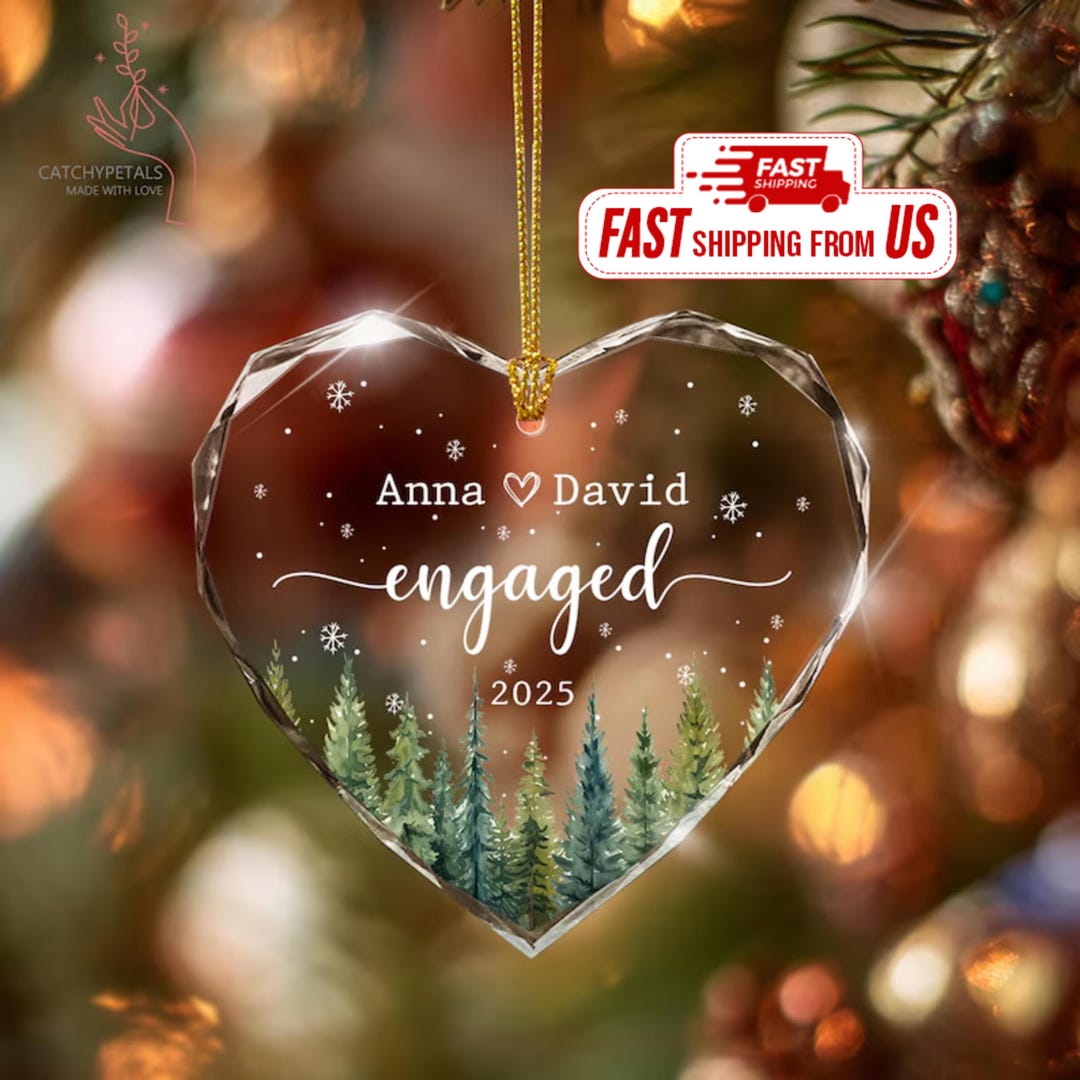 Our First Christmas Engaged Ornament, Engaged Christmas Ornament ...