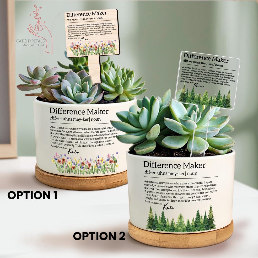 Personalized Difference Maker Gift, Difference Maker Ceramic Plant Pot ...