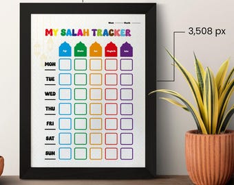 Printable Arabic Prayer Tracker | صلاتي | Muslim Salah Chart | Digital ...