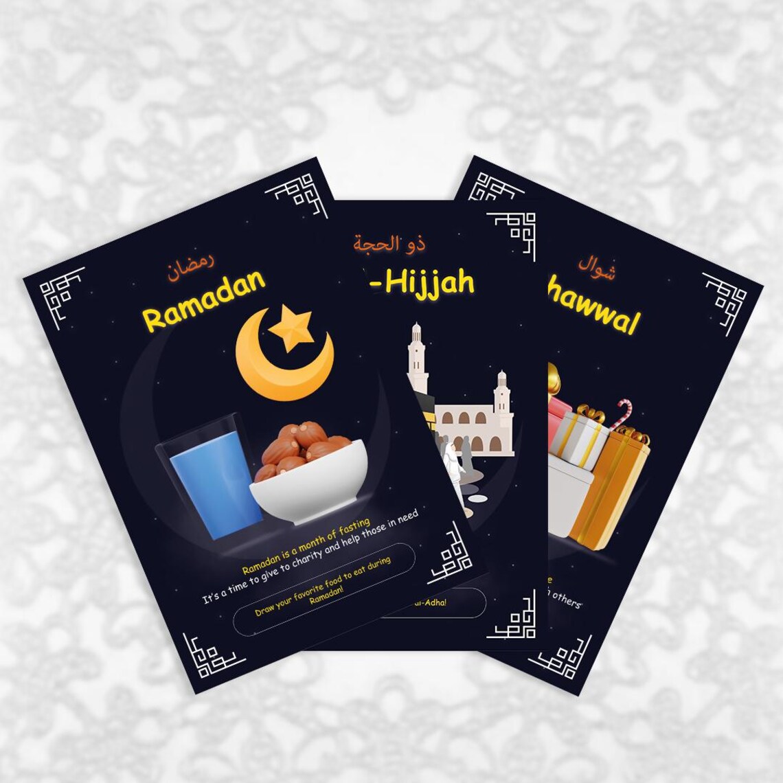 Islamic Months Printable – Arabic Calendar Learning Chart Digital ...