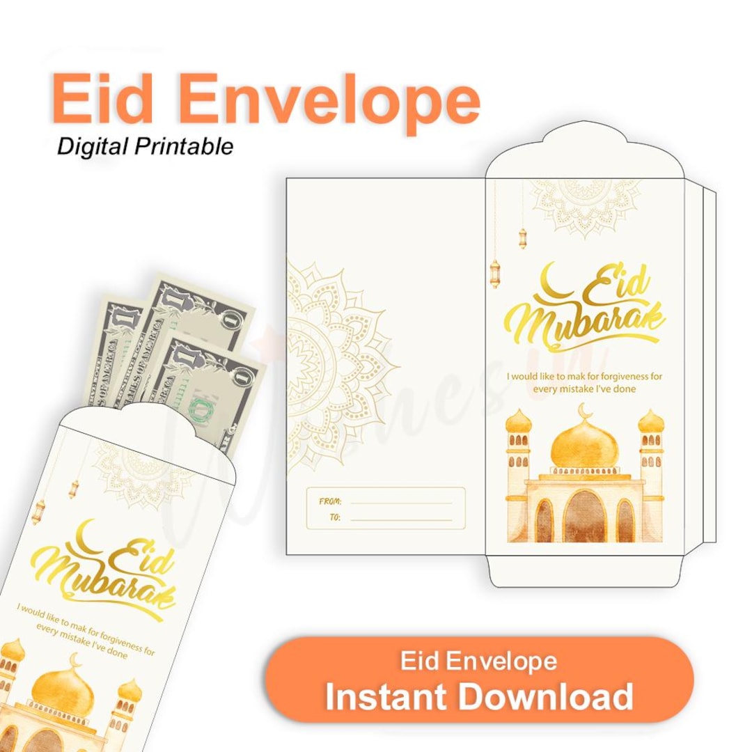 Eid Money Holder Card 2025, Editable Eid Envelope, Eid Mubarak Money ...