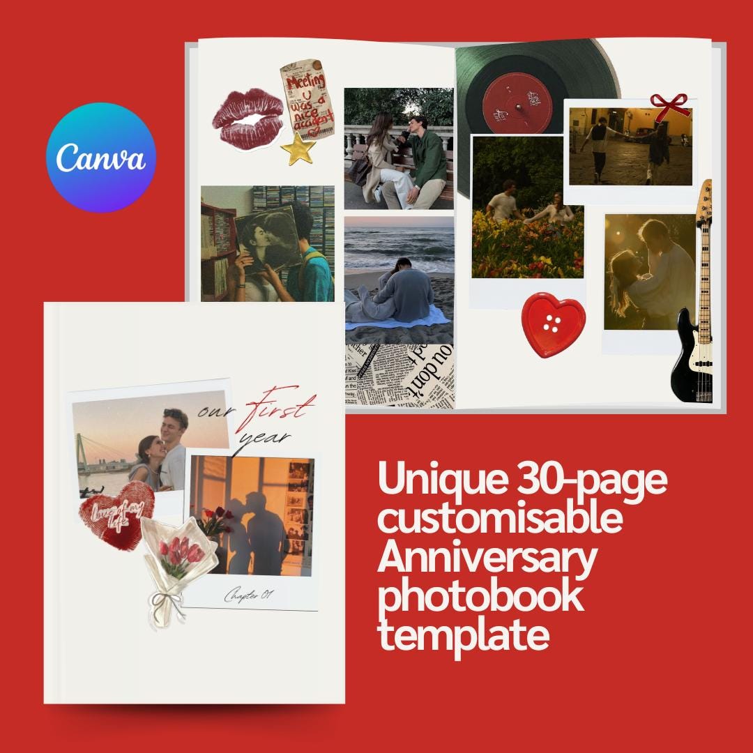 Anniversary Photo Album Template Couples Memory Book Couple Collage ...