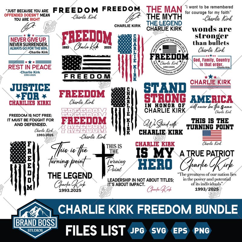 Charlie Kirk Svg - Etsy