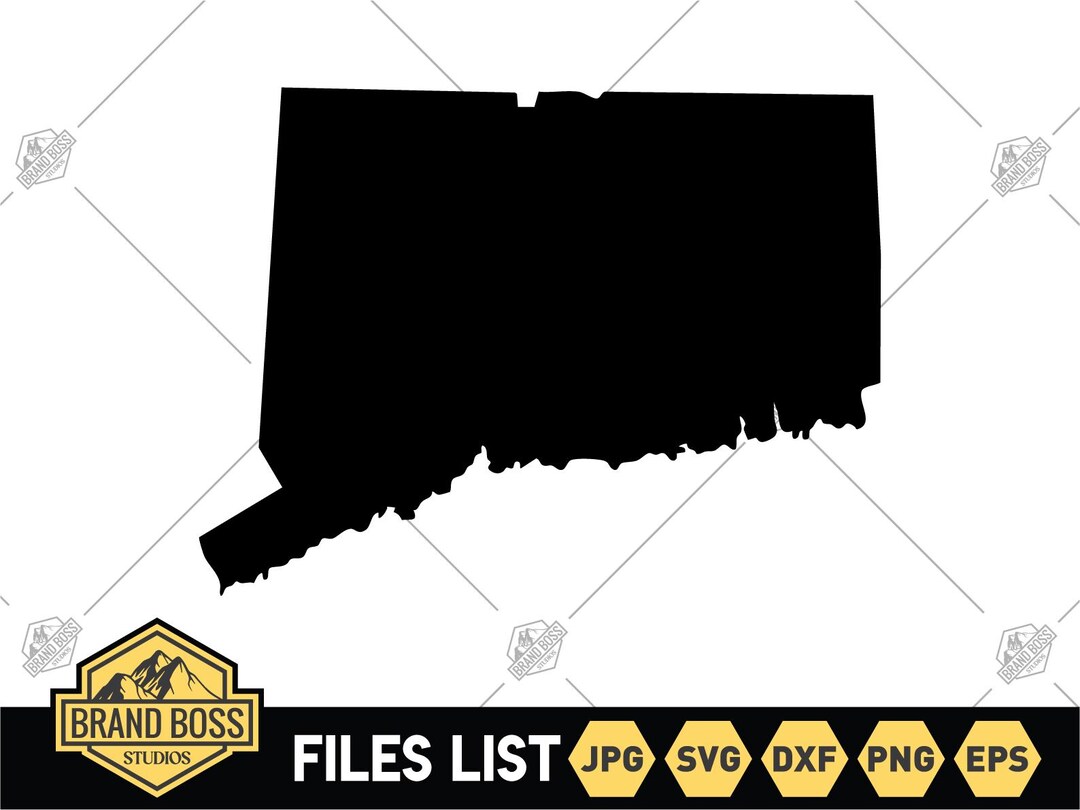 Connecticut Shape SVG File | Connecticut Map Clip Art | Connecticut Cut ...