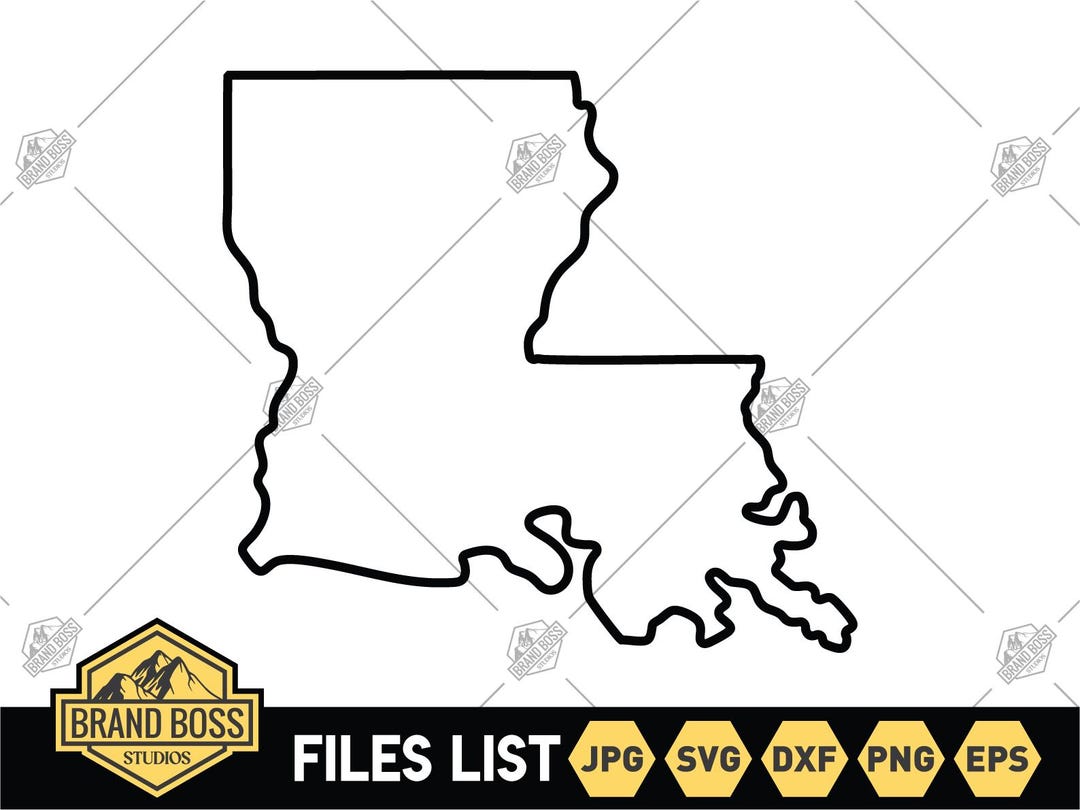 Louisiana Shape Outline SVG Files | Louisiana Map Clip Art | Louisiana ...