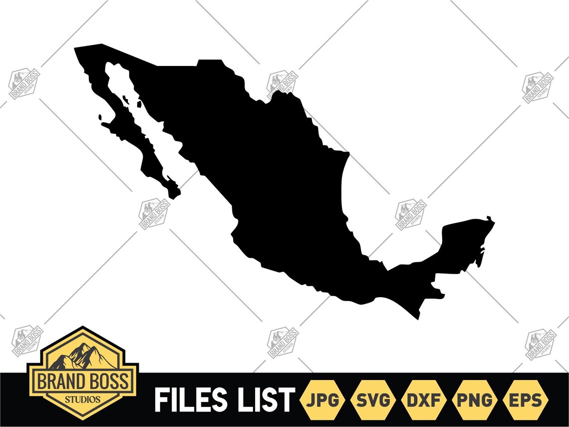 Mexico State Shape SVG Files | Mexico Map Clip Art | Mexico Cut Files ...