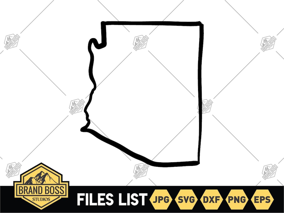 Arizona Outline SVG Files | Arizona Map Clip Art | Arizona Cut Files ...