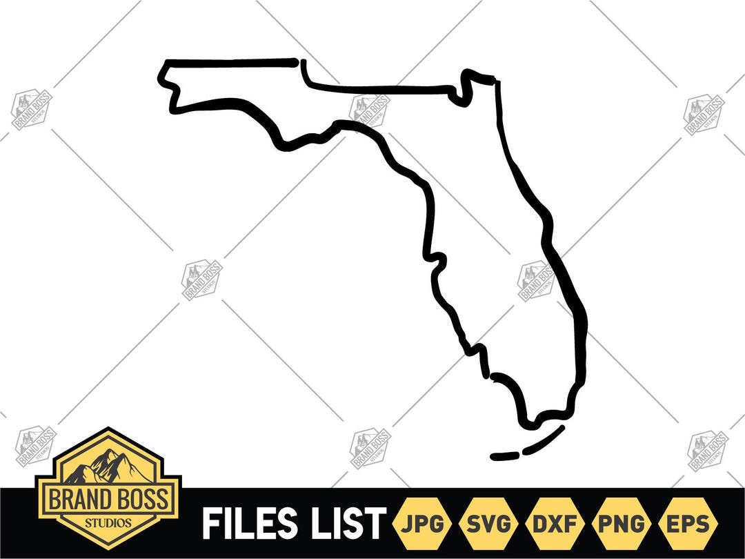 Florida Outline SVG Files | Florida Map Clip Art | Florida Cut Files ...