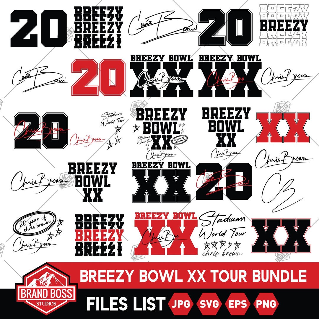 Chris Brown Breezy Bowl XX Tour Svg Png | Breezy Brown T-shirt Design ...