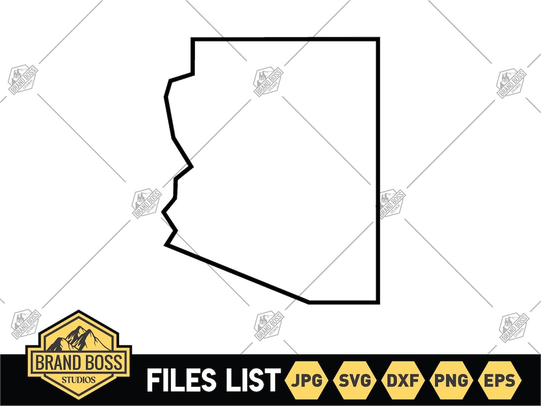 Arizona Outline SVG Files | Arizona Map Clip Art | Arizona Cut Files ...