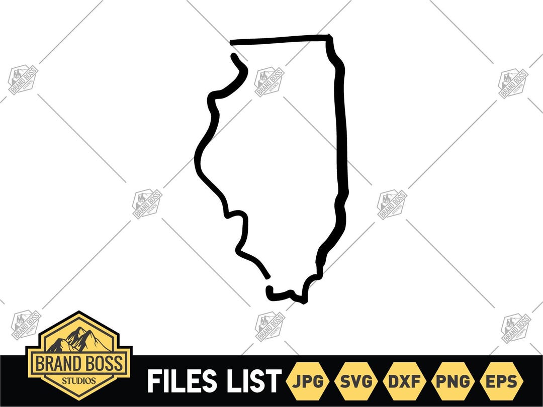 Illinois State Outline SVG Files | Illinois Map Clip Art | Illinois Cut ...