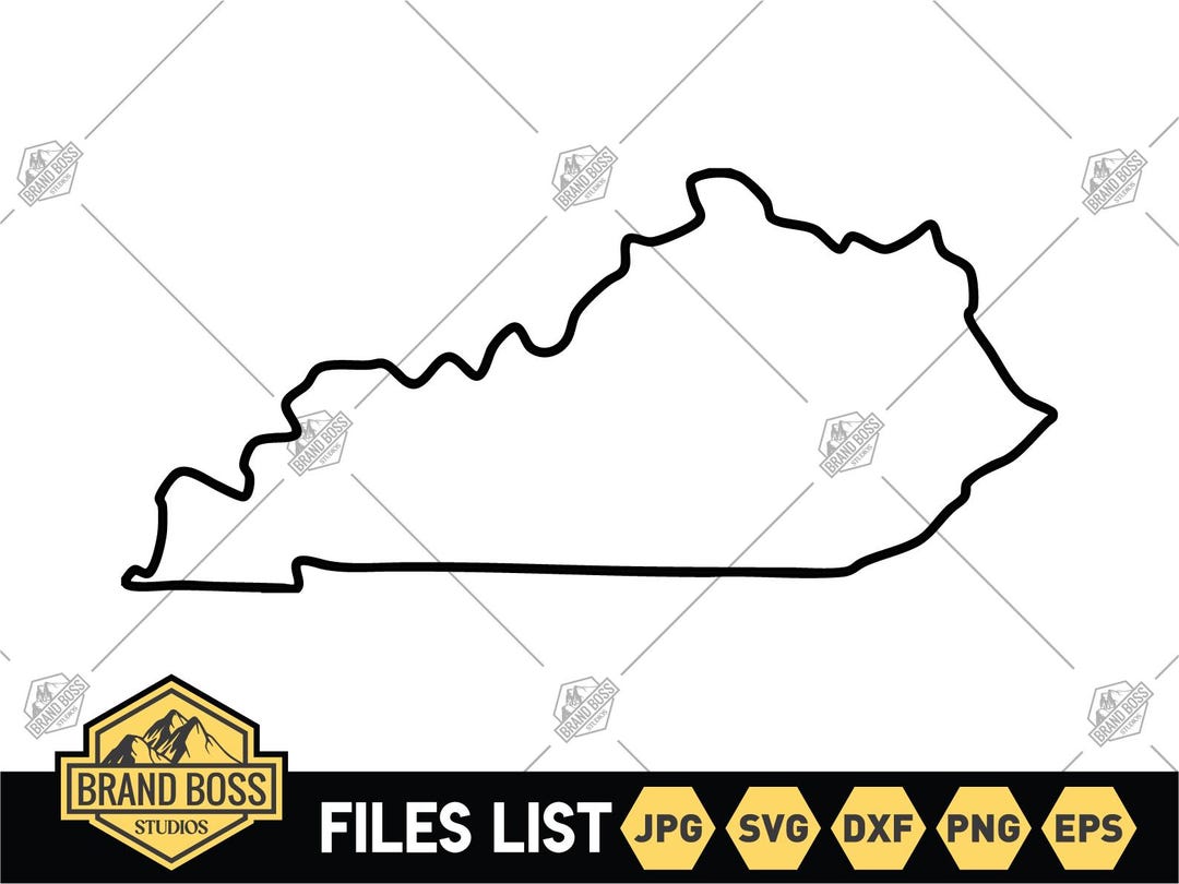 Kentucky Outline SVG Files | Kentucky Map Clip Art | Kentucky Cut Files ...