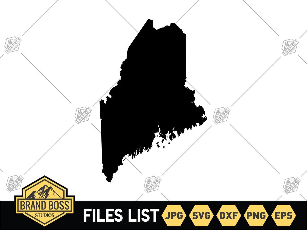 Maine State SVG Files | Maine Map Clip Art | Maine Silhouette Cut Files ...