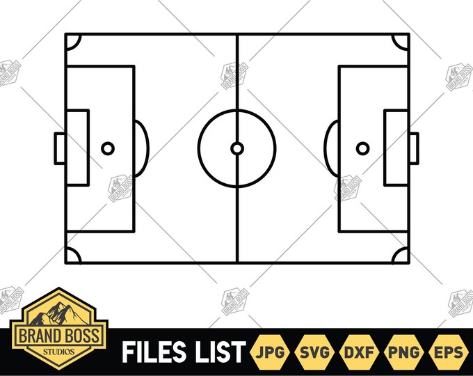 Soccer Field SVG Files, Football Field Cut Files, Soccer SVG Vector ...