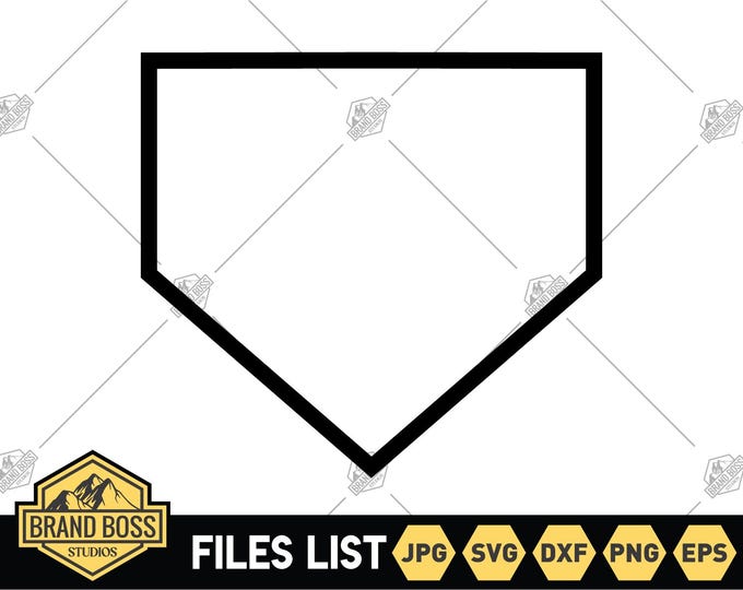 Baseball Home Plate SVG File, Baseball Home Plate DXF, Baseball Home ...