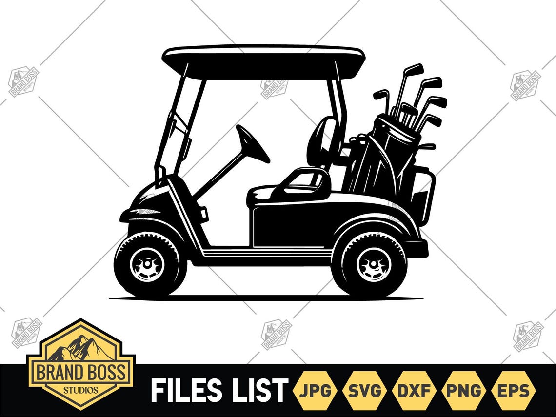 Golf Cart Svg | Golf Svg Files | Golf Cart Vector Clipart Design ...