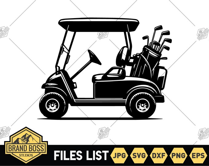 Golf Cart Svg | Golf Svg Files | Golf Cart Vector Clipart Design ...