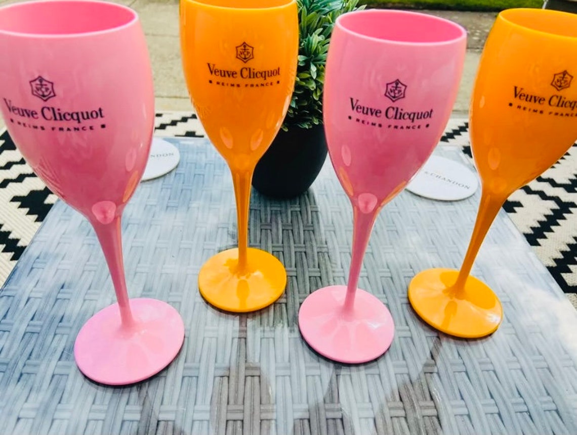 Veuve Clicquot Champagne Flutes X4 - Etsy