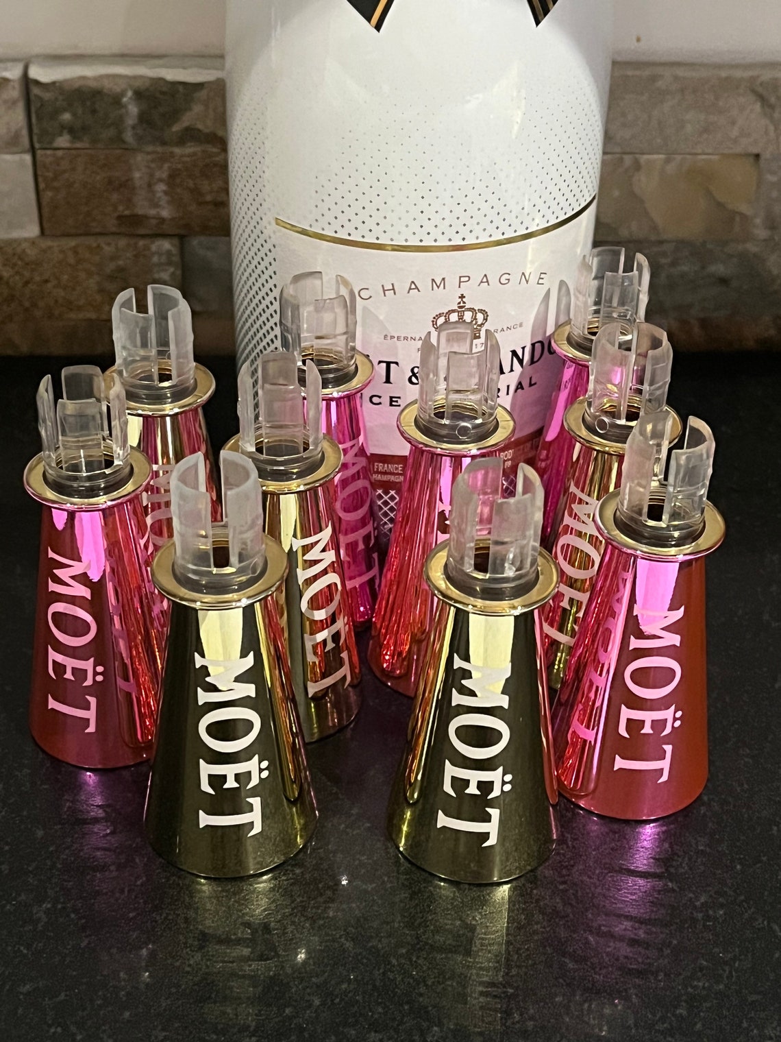 Moet & Chandon Champagne Gold and Pink Mini Sippers X100 - Etsy