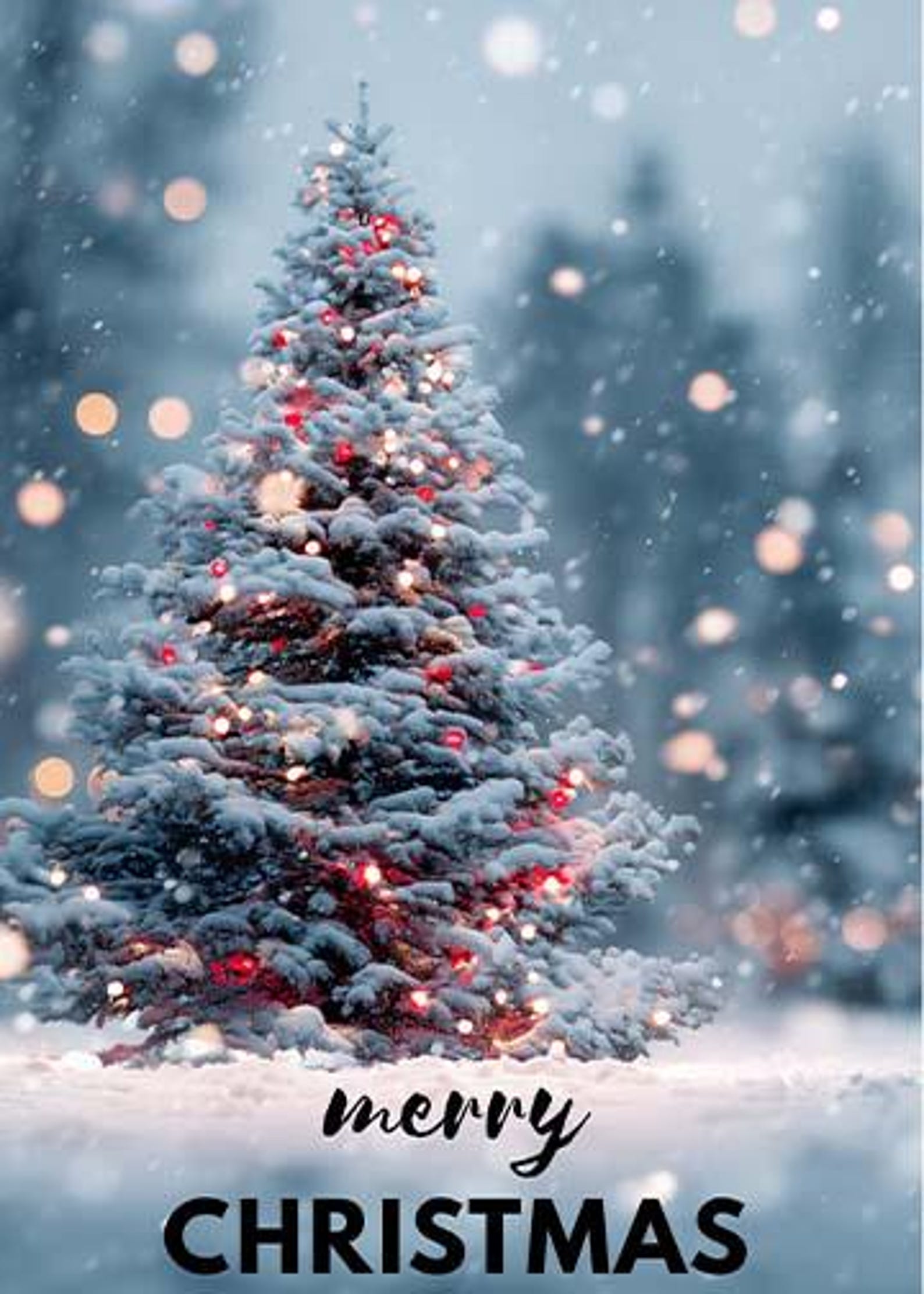 Elegant Christmas Tree Card Printable 5x7 Holiday Greeting (digital ...