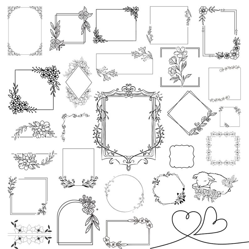 Decorative Frame SVG | Rectangle Frame Svg | Floral Border Svg ...