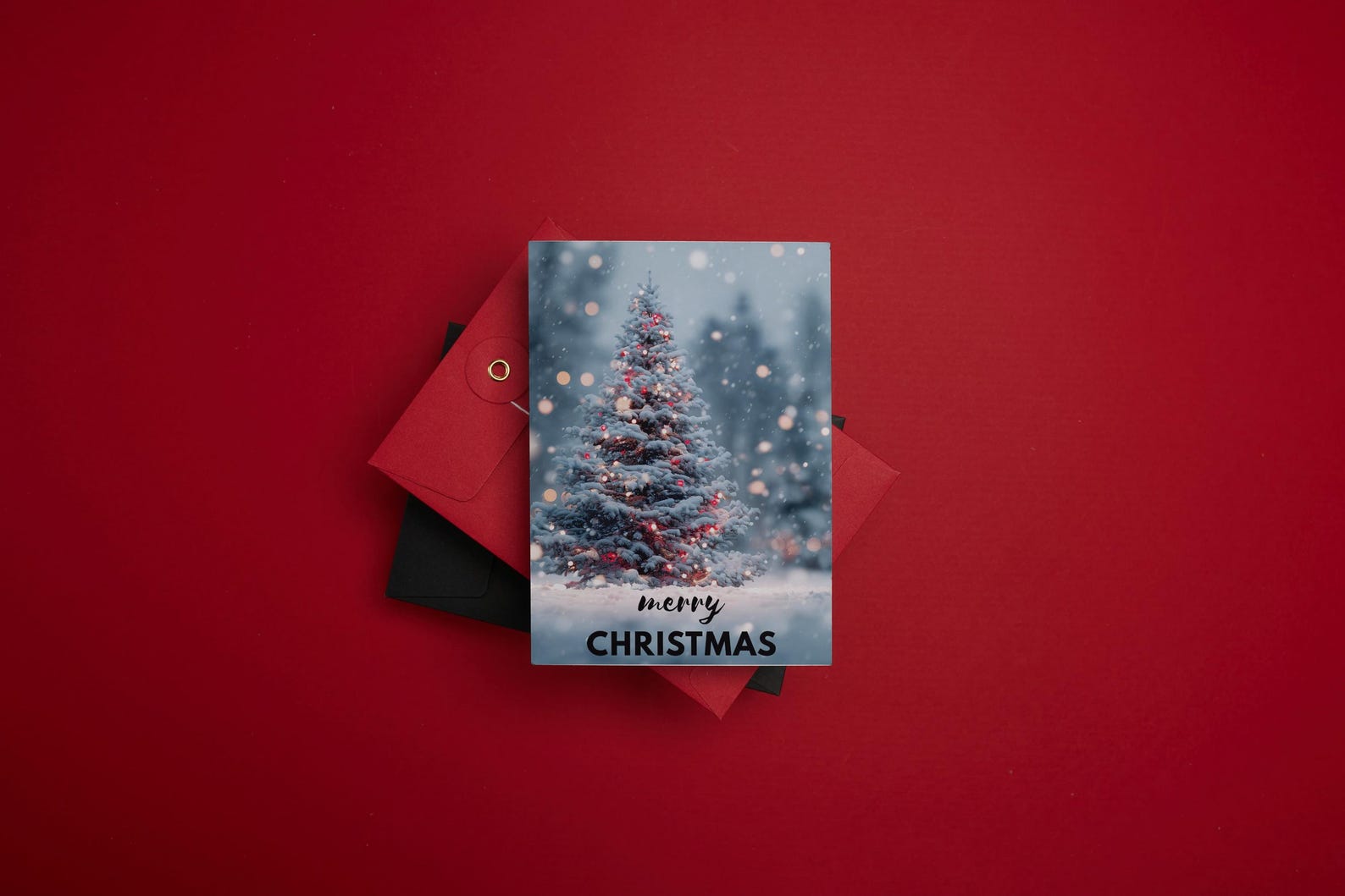 Elegant Christmas Tree Card Printable 5x7 Holiday Greeting (digital ...