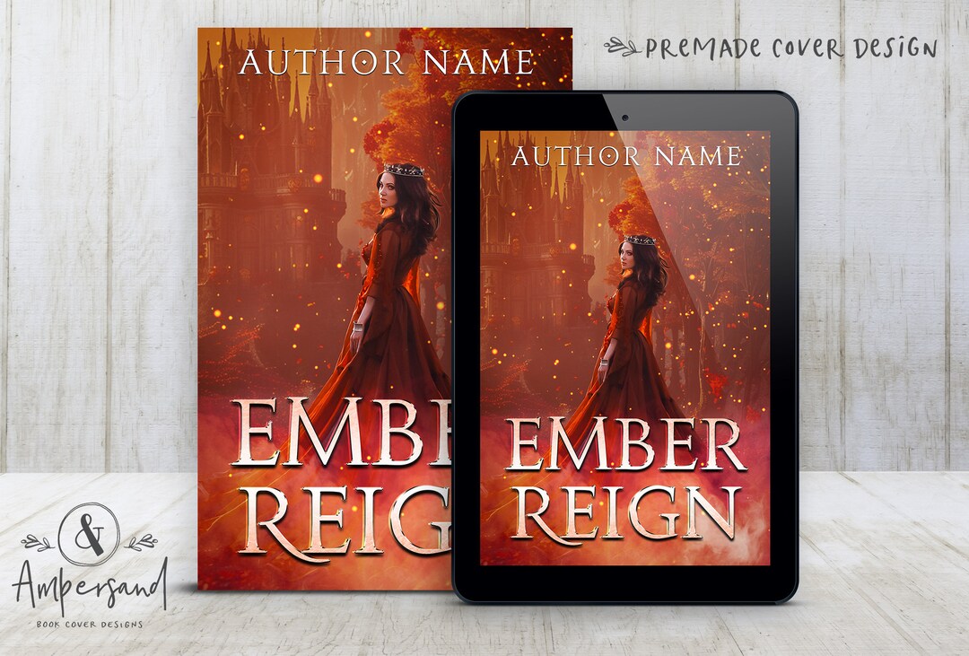 Premade Digital Ebook Book Cover Design "ember Reign" Literary Fiction High Fantasy YA Young New ...