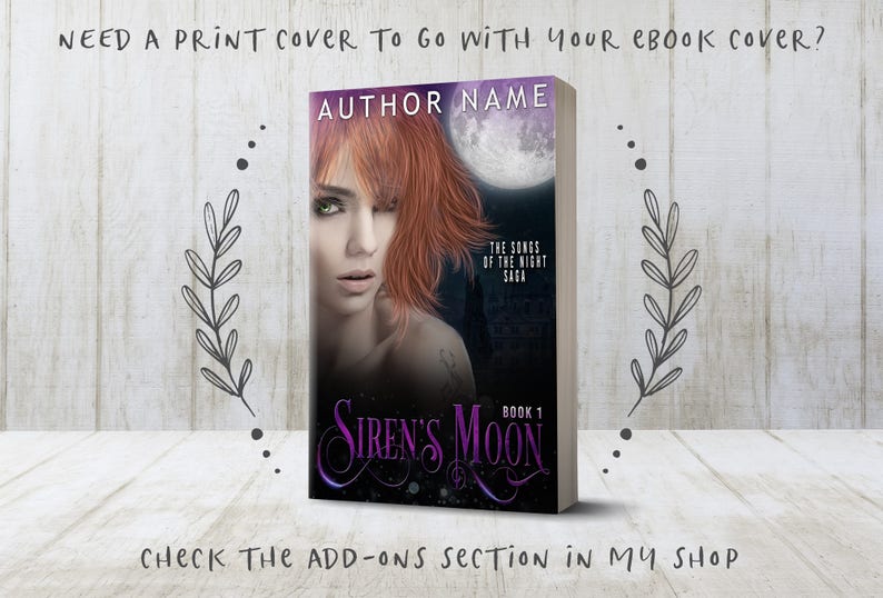 Premade Digital Ebook Book Cover Design "siren's Moon" Urban Fantasy ...