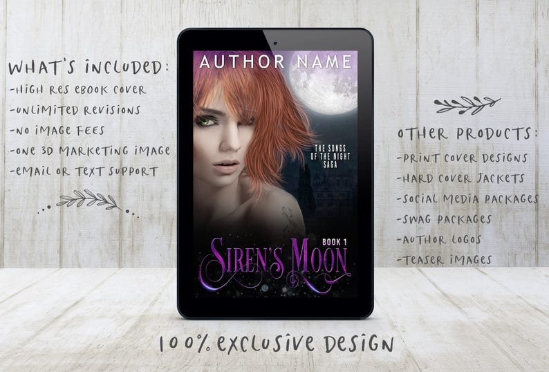 Premade Digital Ebook Book Cover Design "siren's Moon" Urban Fantasy ...