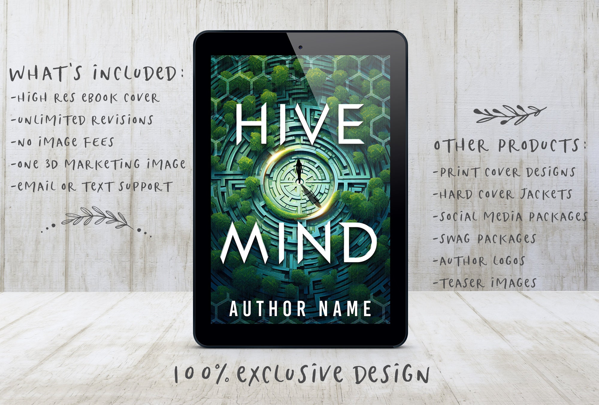 Premade Digital Ebook Book Cover Design "hive Mind" Science Fiction Sci ...