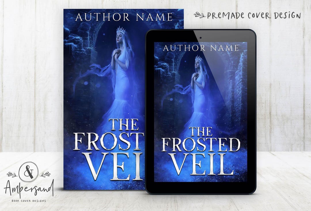 Premade Digital Ebook Cover Fantasy the Frosted Veil Magical Dark Ice ...